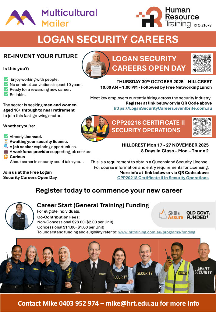 Logan Security Careers Open Day - 30 October 2025 - Logan Jobs